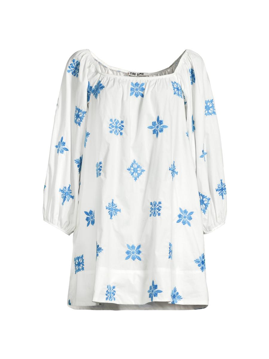 Shop Ciao Lucia Dali Embroidered Poplin Minidress | Saks Fifth Avenue