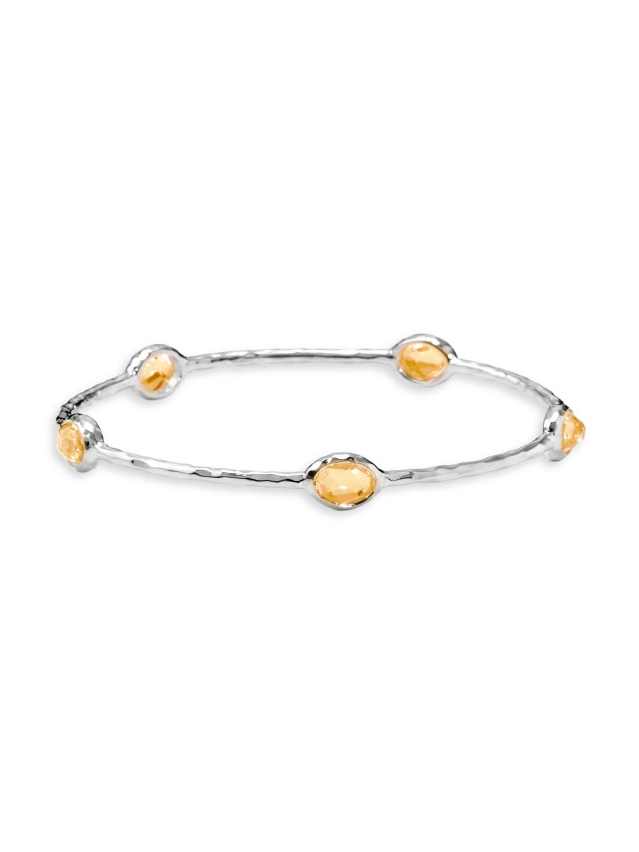 Ippolita Rock Candy Five-Stone Sterling Silver & Honey Citrine Bangle ...
