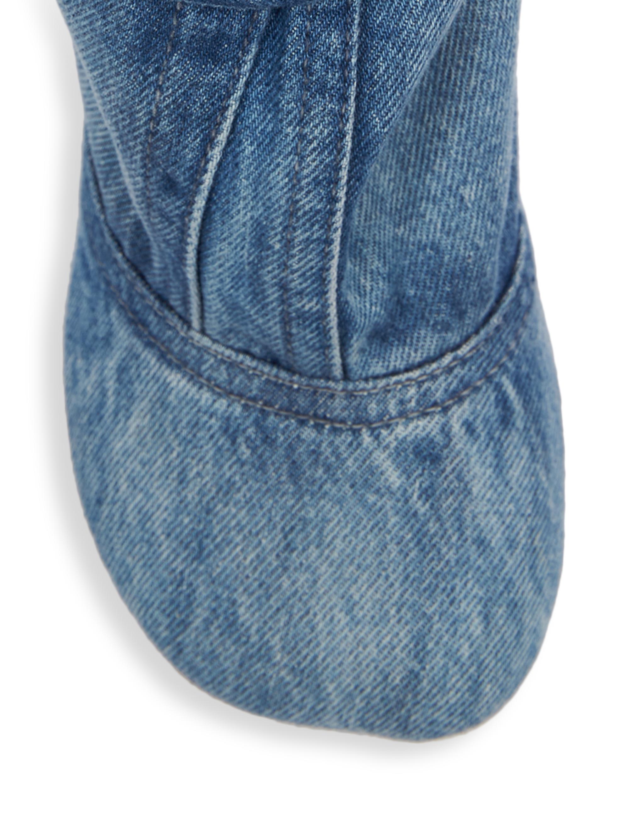 LOEWE Toy Panta 90MM Leather & Denim Ankle Boots | Saks Fifth Avenue
