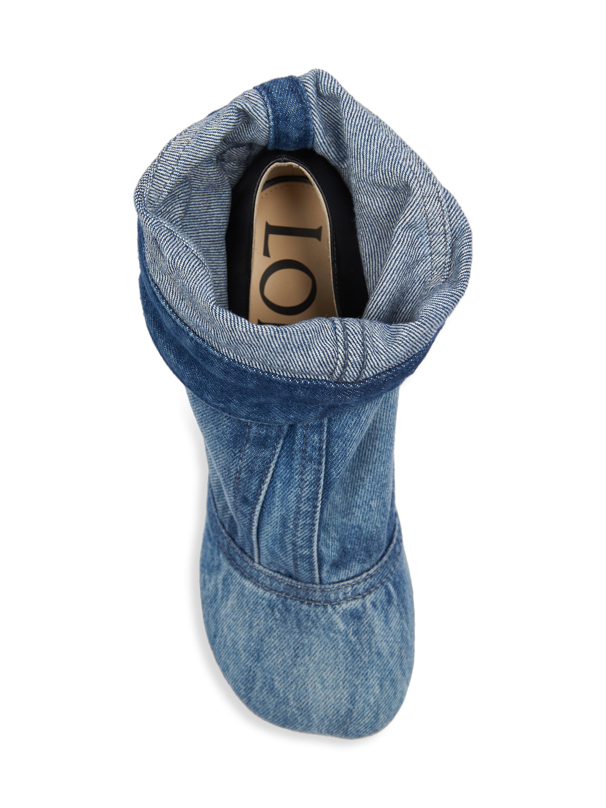 LOEWE Toy Panta 90MM Leather & Denim Ankle Boots | Saks Fifth Avenue