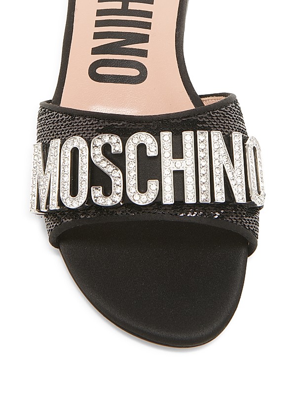 Shop Moschino Sequin & Crystal-Embellished Mules | Saks Shop Moschino Sequin & Crystal-Embellished Mules | Saks
