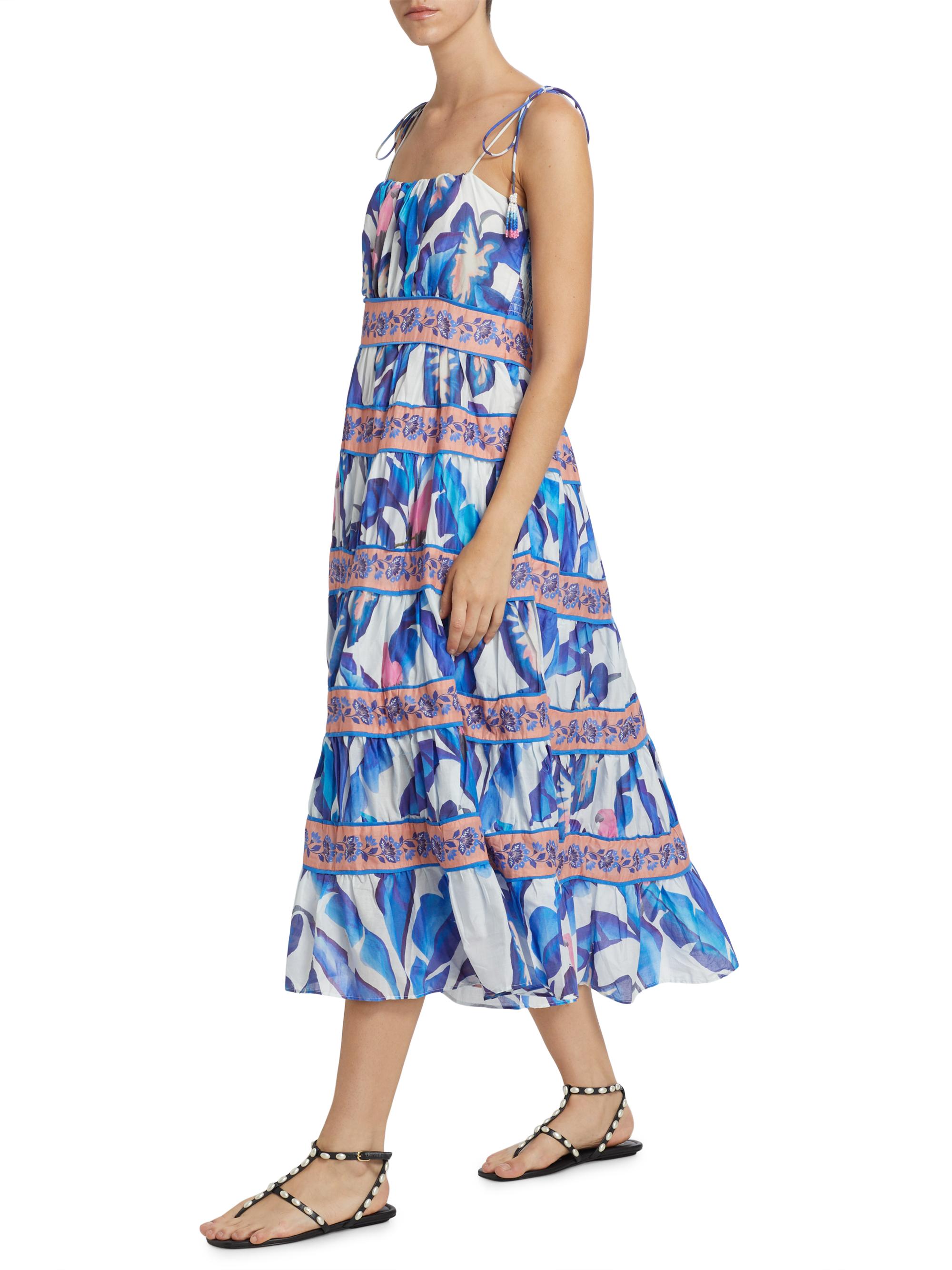 Farm Rio Foliage Cotton Midi-Dress | Saks Fifth Avenue