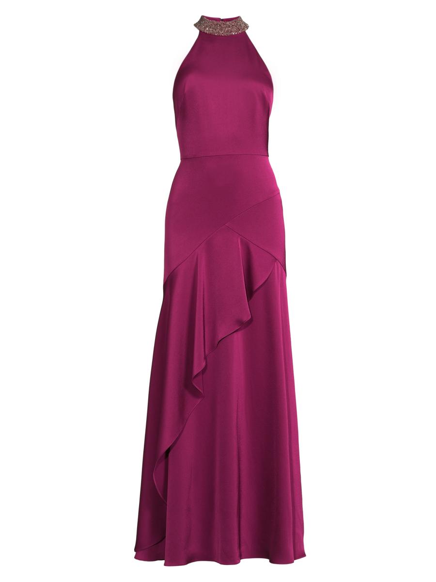 Aidan Mattox Crystal-Embellished Satin Sleeveless Mermaid Gown | Saks ...