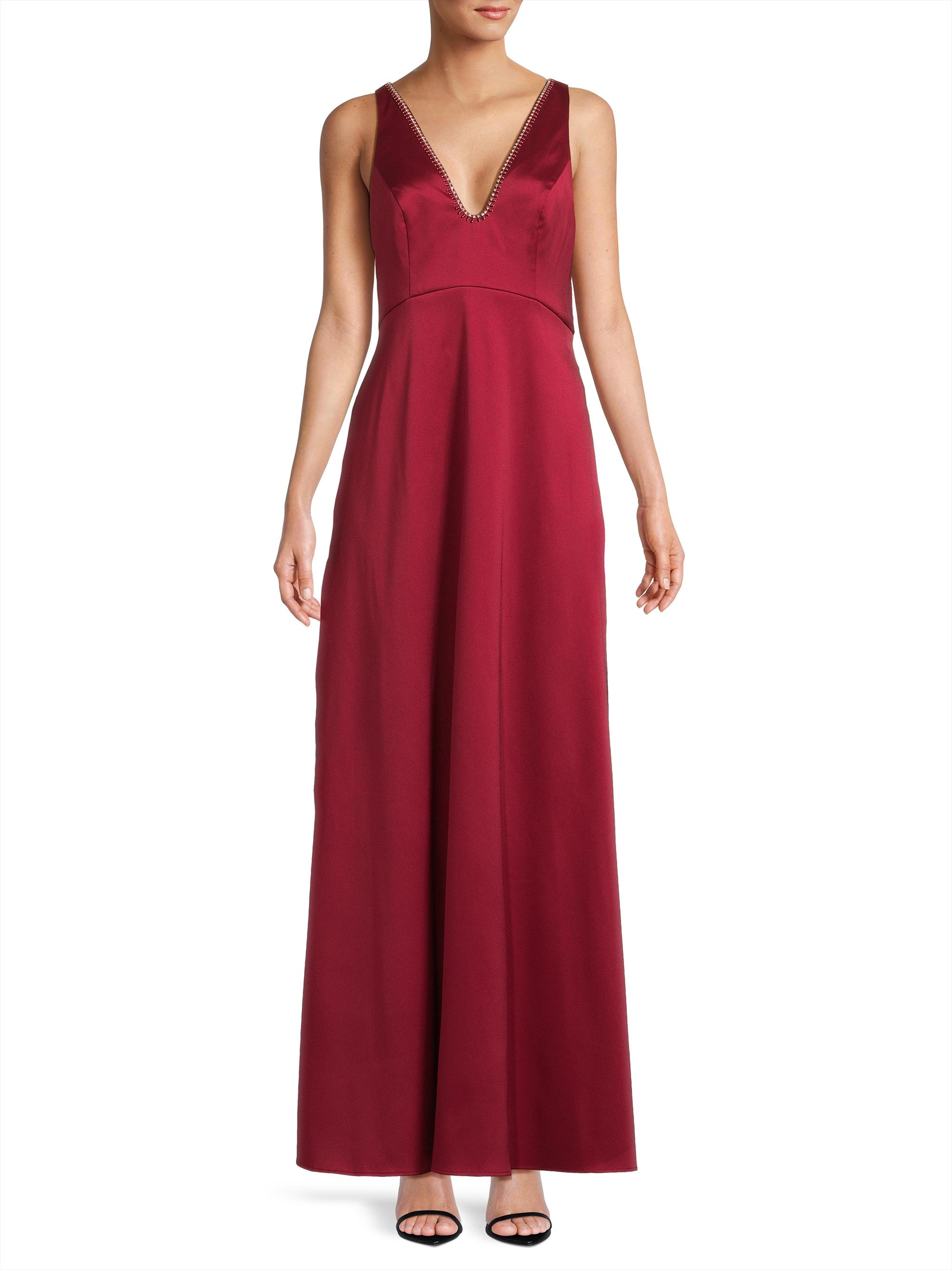 Aidan Mattox Crystal-Embellished Satin A-Line Gown | Saks Fifth Avenue