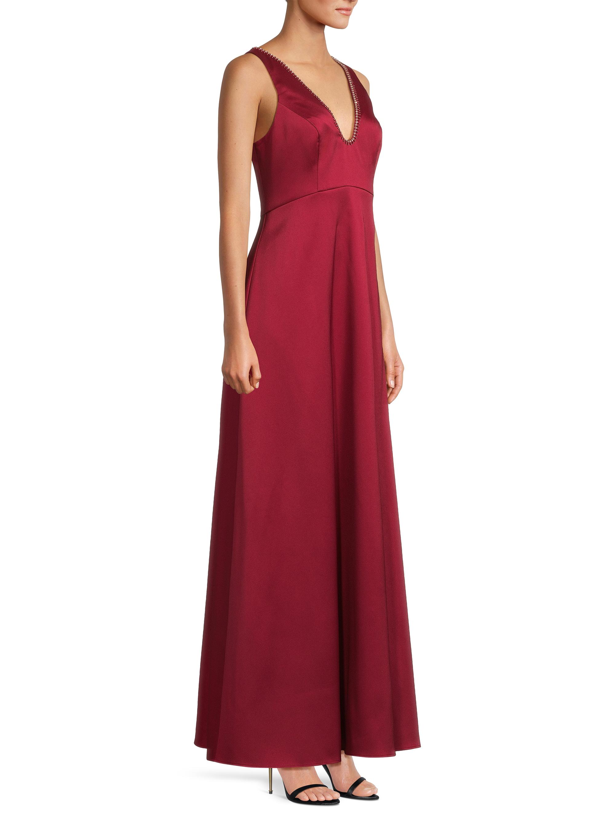 Aidan Mattox Crystal-Embellished Satin A-Line Gown | Saks Fifth Avenue