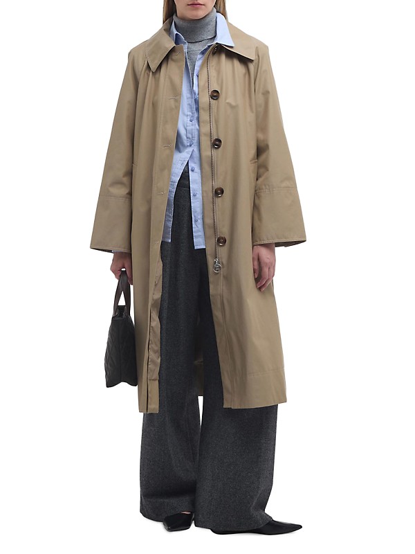 Shop Barbour Beatrix Longline Trench Coat | Saks Fifth Avenue Shop Barbour Beatrix Longline Trench Coat | Saks Fifth Avenue