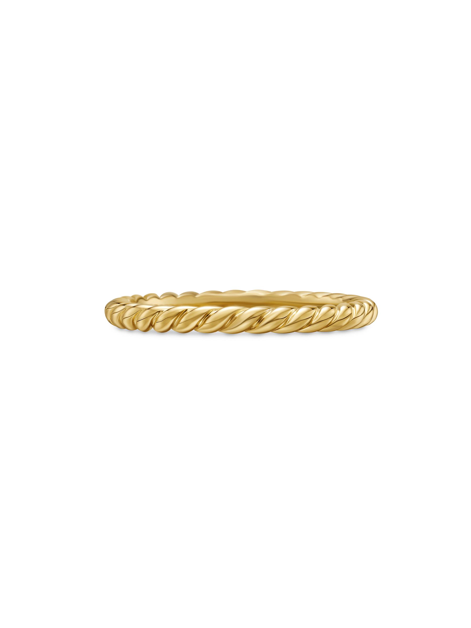 David Yurman Cable Band Ring in 18K Yellow Gold, 2MM | Saks Fifth Avenue