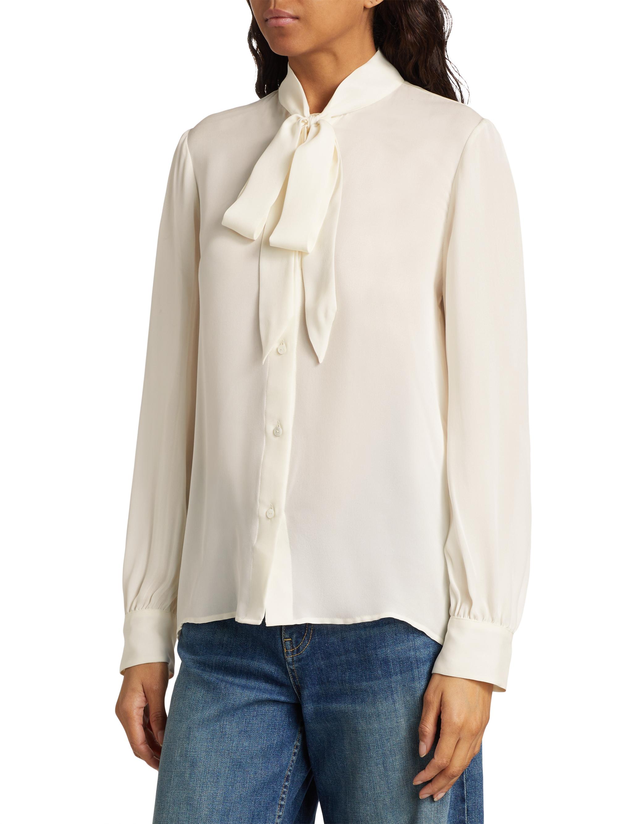 Nili Lotan Carina Silk Tie-Neck Top | Saks Fifth Avenue