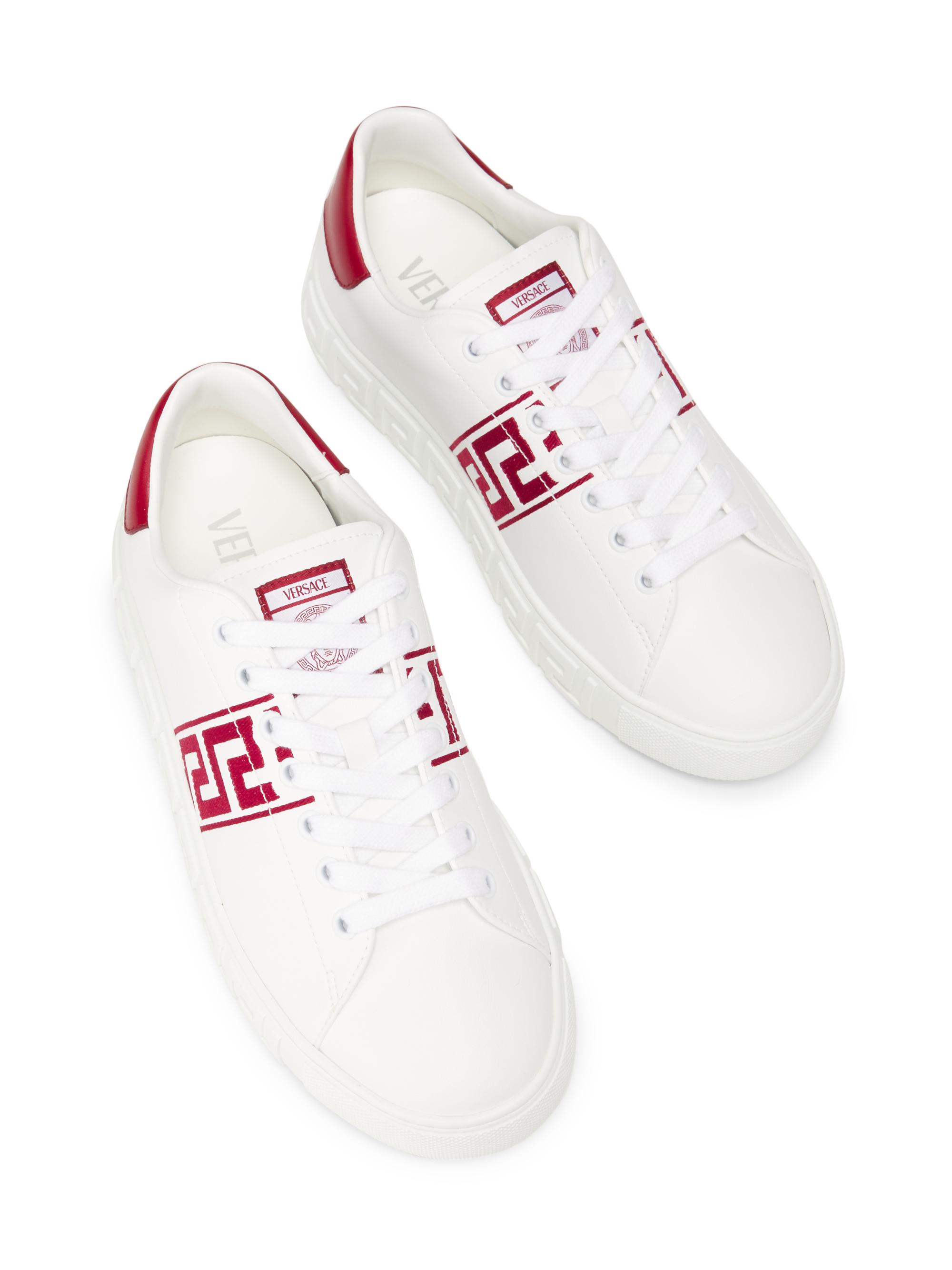 Versace La Greca Embroidered Sneakers | Saks Fifth Avenue