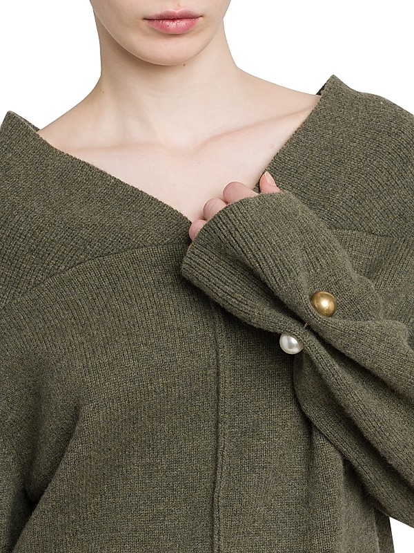 Shop Philosophy di Lorenzo Serafini Wool-Silk V-Neck Pin Shop Philosophy di Lorenzo Serafini Wool-Silk V-Neck Pin