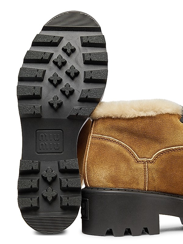 Shop Miu Miu Shearling Wallaby Leather Booties | Saks Fifth Shop Miu Miu Shearling Wallaby Leather Booties | Saks Fifth