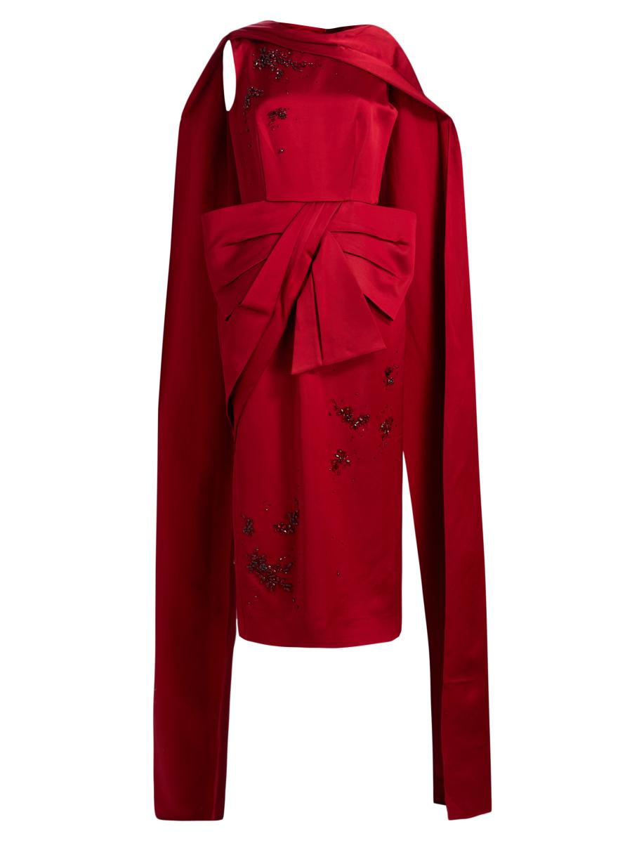 Erdem Draped Bow Embellished Cocktail Dress | Saks Fifth Avenue