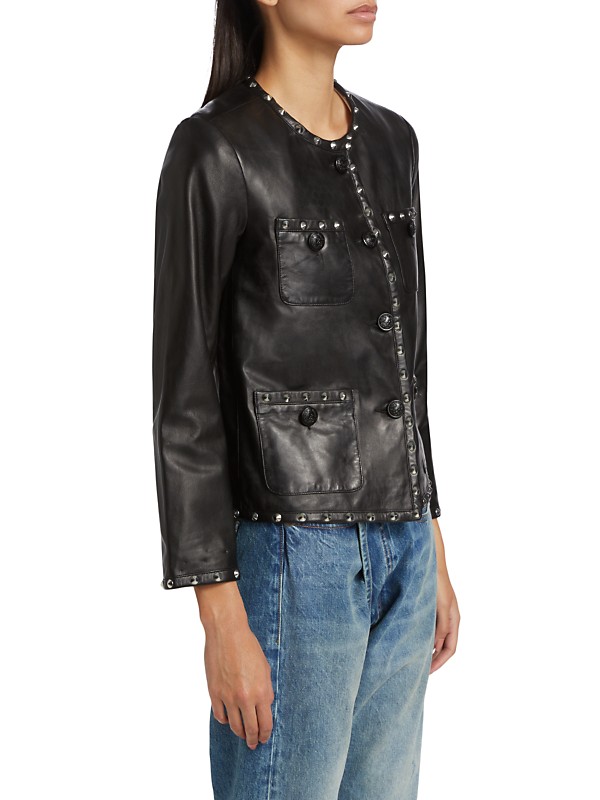 Shop R13 Leather Slouch Studded Jacket | Saks Fifth Avenue Shop R13 Leather Slouch Studded Jacket | Saks Fifth Avenue