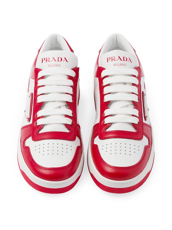 Shop Prada Downtown Leather Sneakers | Saks Fifth Avenue Shop Prada Downtown Leather Sneakers | Saks Fifth Avenue
