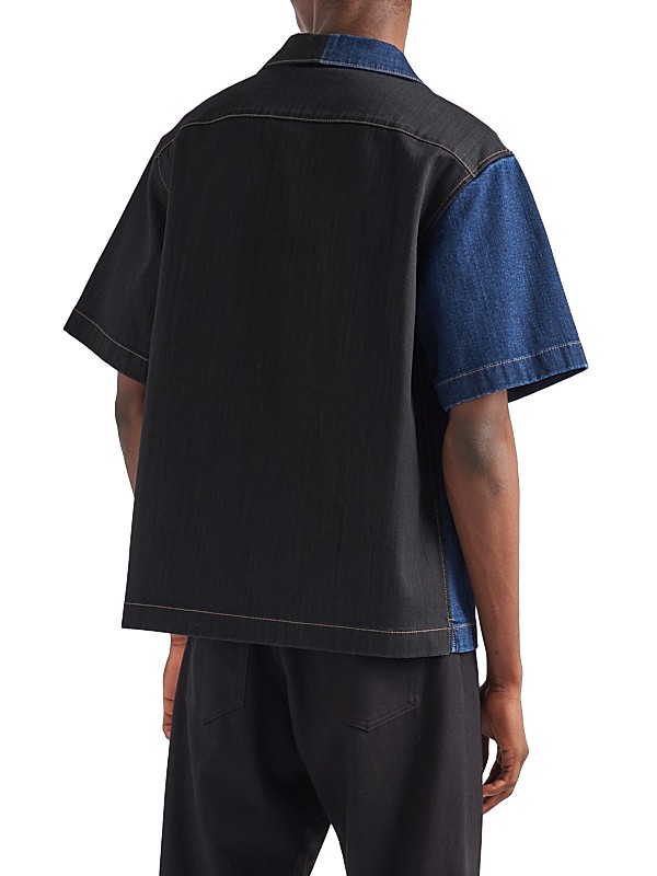 Shop Prada Double Match Denim Shirt | Saks Fifth Avenue Shop Prada Double Match Denim Shirt | Saks Fifth Avenue
