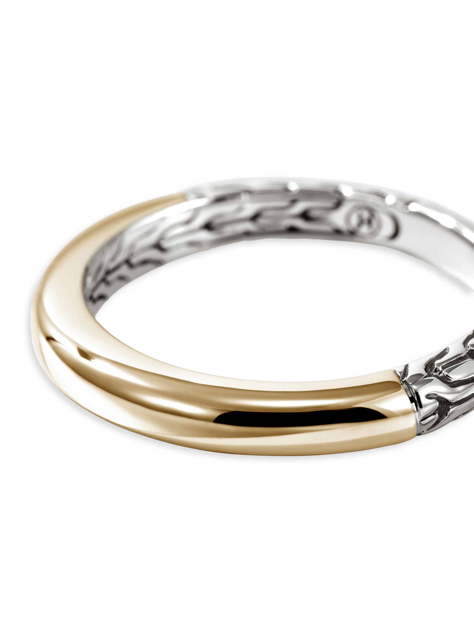 John Hardy JH Essentials 14K Yellow Gold & Sterling Silver Band Ring ...