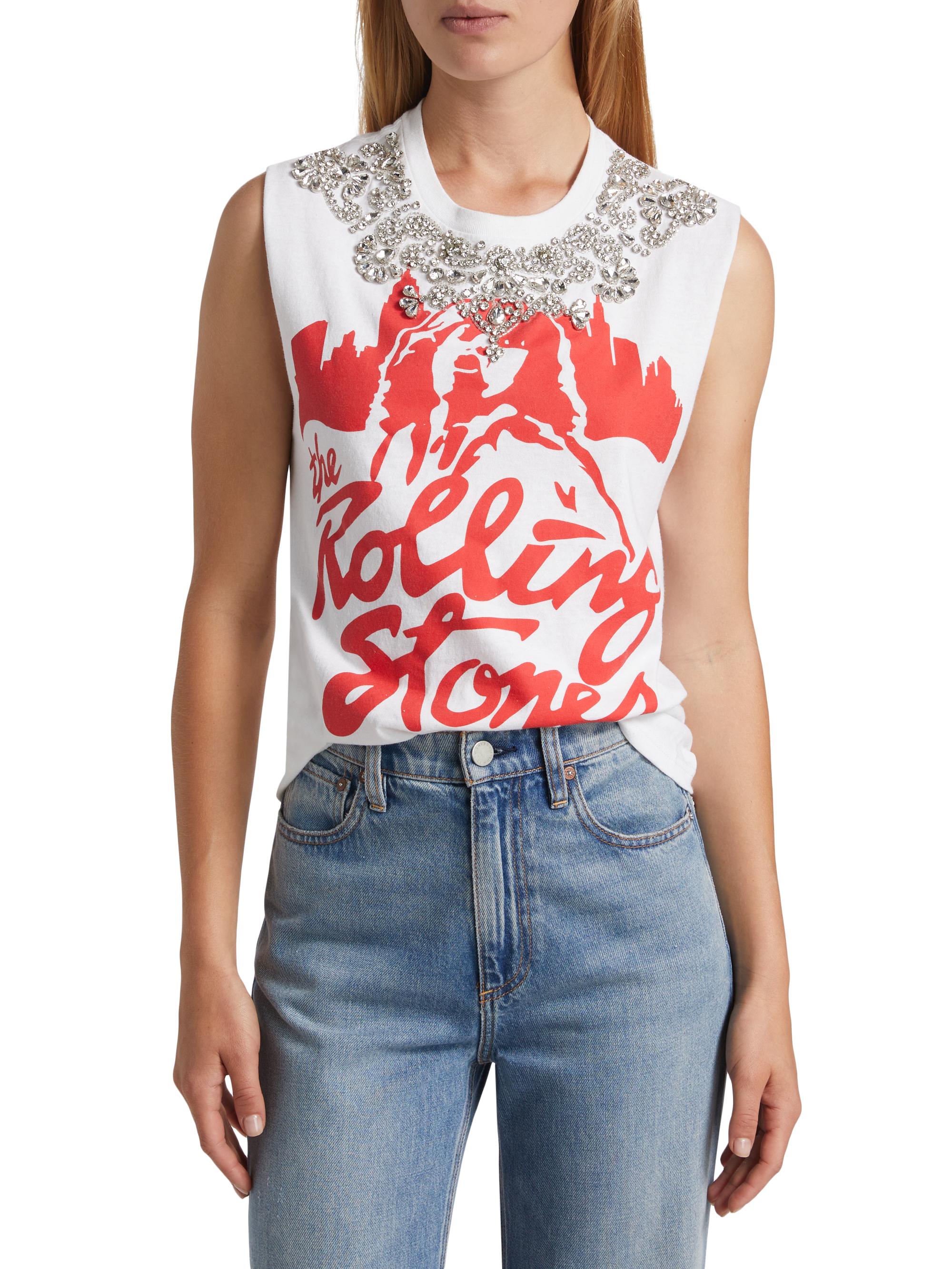 Alice + Olivia Micah Embellished Muscle Tank | Saks Fifth Avenue