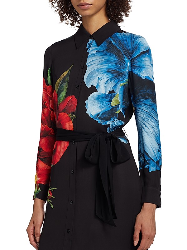 Shop Alice + Olivia Chassidy Floral Maxi Shirtdress | Saks Shop Alice + Olivia Chassidy Floral Maxi Shirtdress | Saks