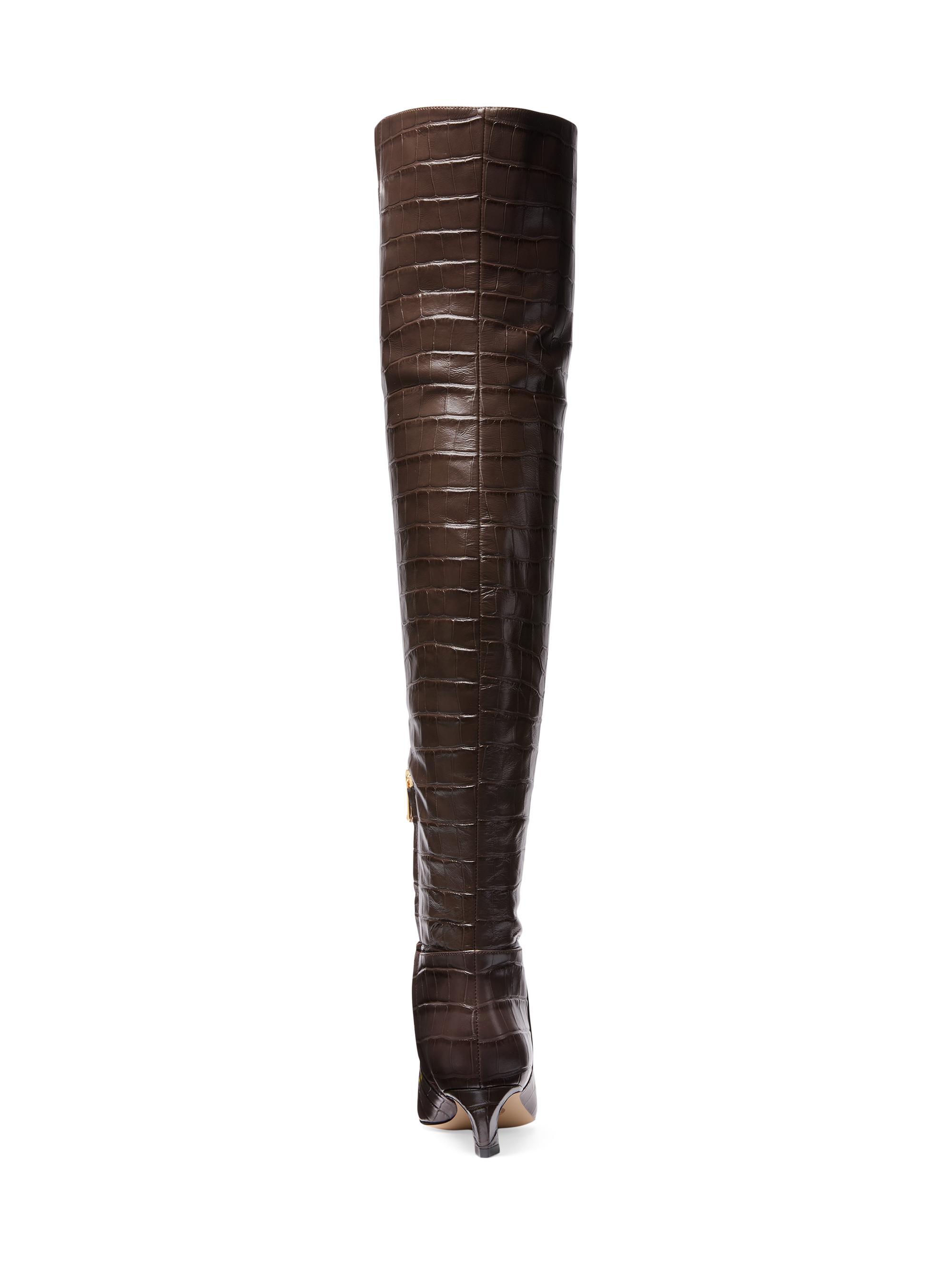 MICHAEL Michael Kors Cosmo 40MM Crocodile-Embossed Leather Thigh-High ...