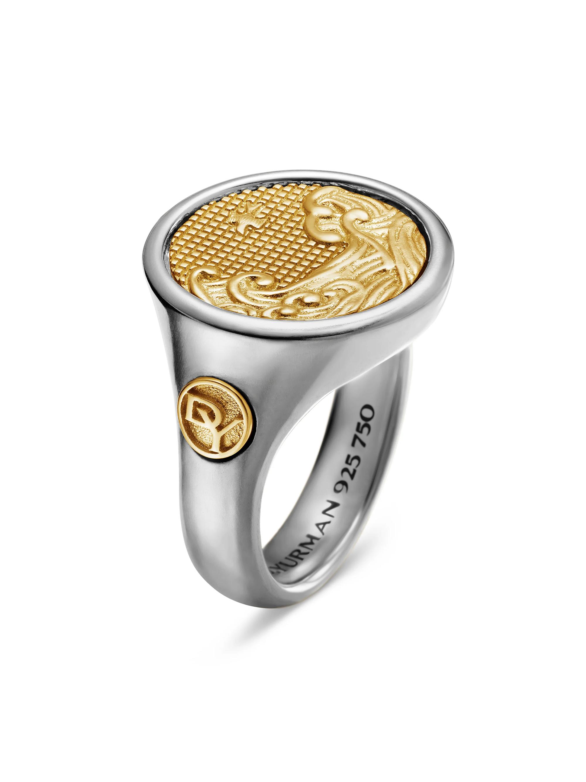 David Yurman Water and Fire Duality Signet Ring in Sterling Silver | Saks Fifth Avenue