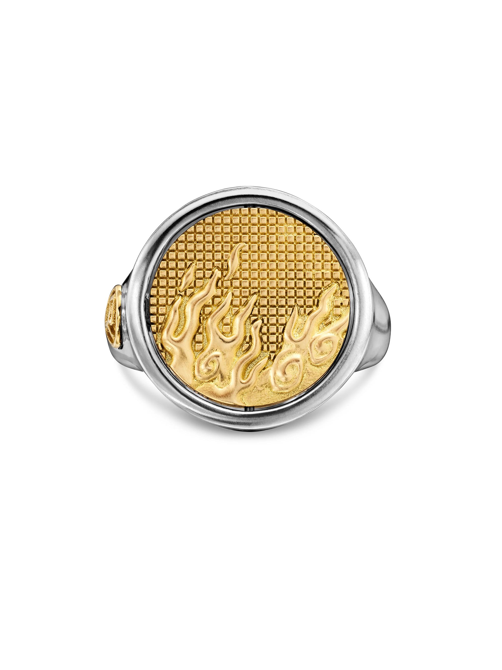 David Yurman Water and Fire Duality Signet Ring in Sterling Silver | Saks Fifth Avenue