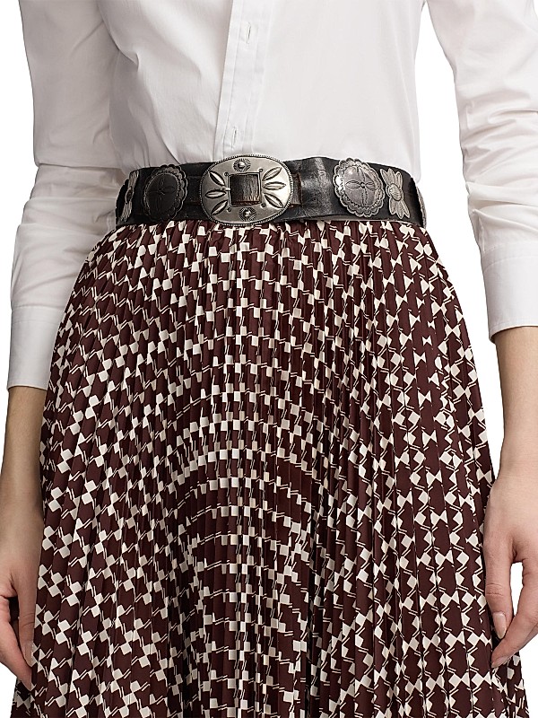 Shop Ralph Lauren Collection Western Concho Leather Belt Shop Ralph Lauren Collection Western Concho Leather Belt