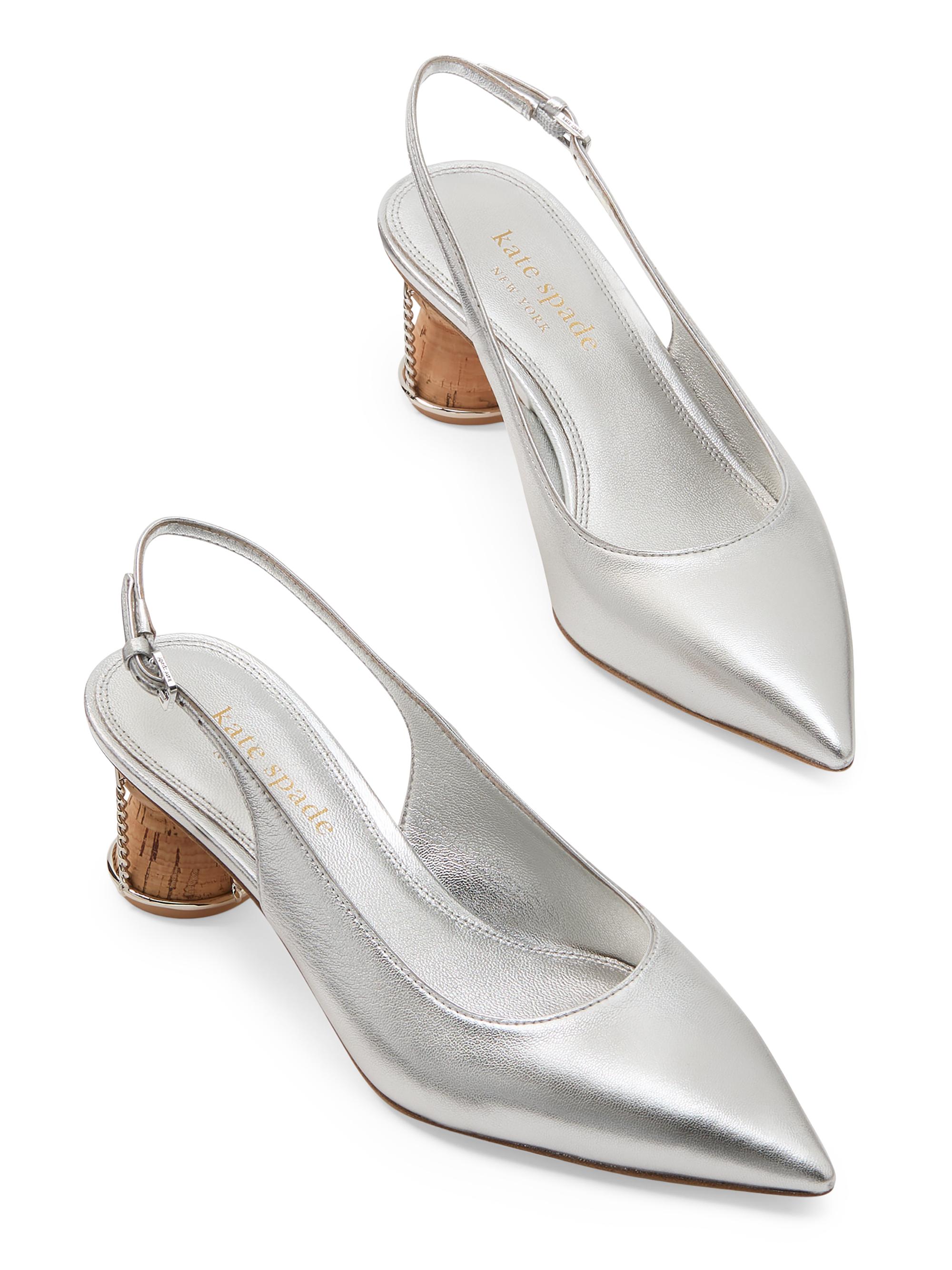 kate spade new york Soiree 60MM Metallic Leather Cork-Heel Pumps | Saks ...