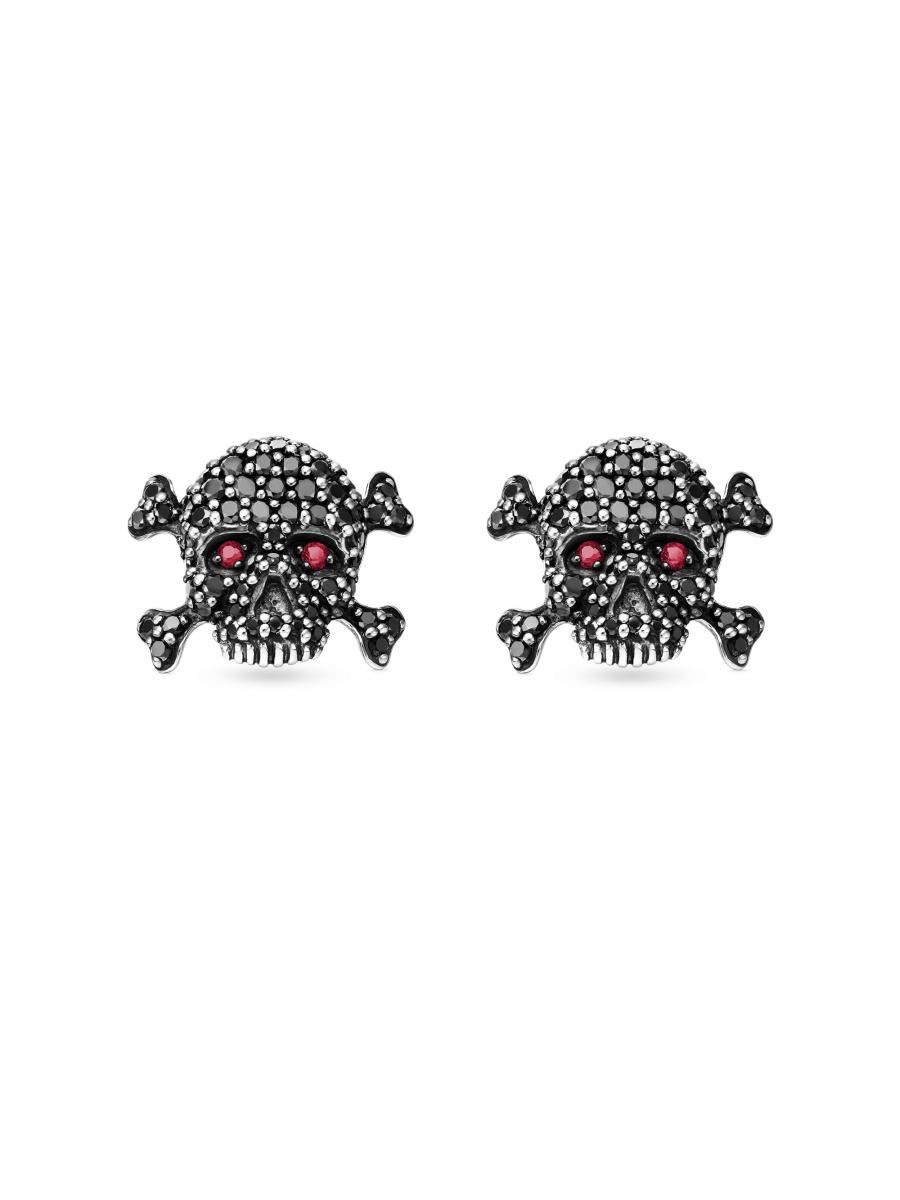 David Yurman Memento Mori Skull Stud Earring in Sterling Silver | Saks ...