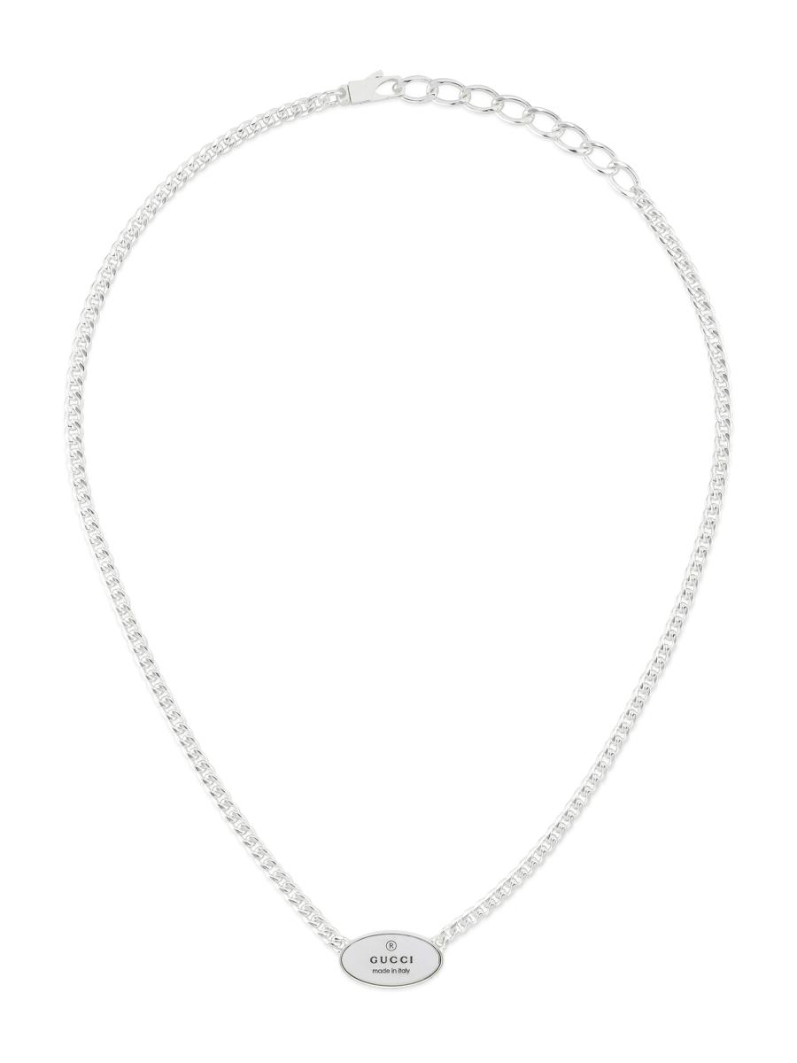 Gucci Trademark Sterling Silver Logo Necklace | Saks Fifth Avenue