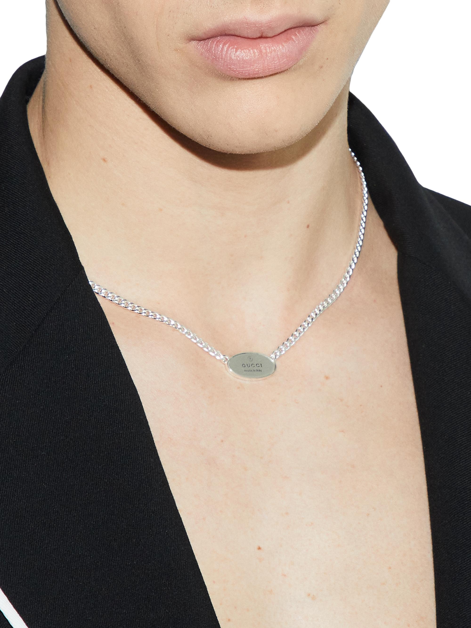 Gucci Trademark Sterling Silver Logo Necklace | Saks Fifth Avenue