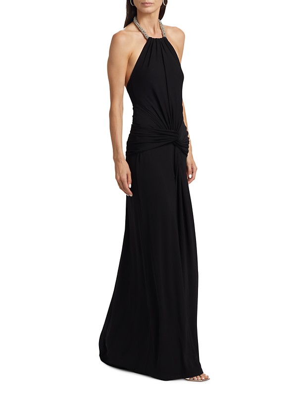Shop SIMKHAI Annabelle Embellished Halter Gown | Saks Fifth Shop SIMKHAI Annabelle Embellished Halter Gown | Saks Fifth