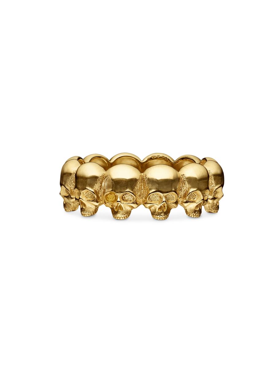 David Yurman Memento Mori Skull Band Ring in 18K Yellow Gold, 8.5MM ...