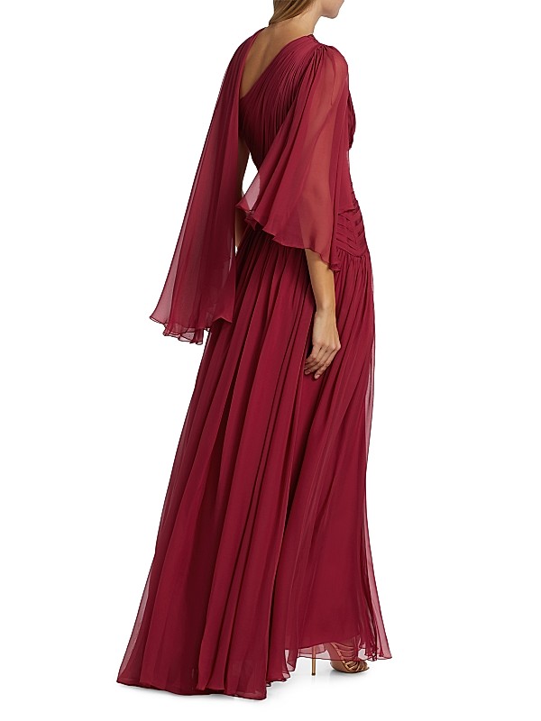 Shop Zuhair Murad Chiffon One-Shoulder A-Line Gown | Saks Shop Zuhair Murad Chiffon One-Shoulder A-Line Gown | Saks