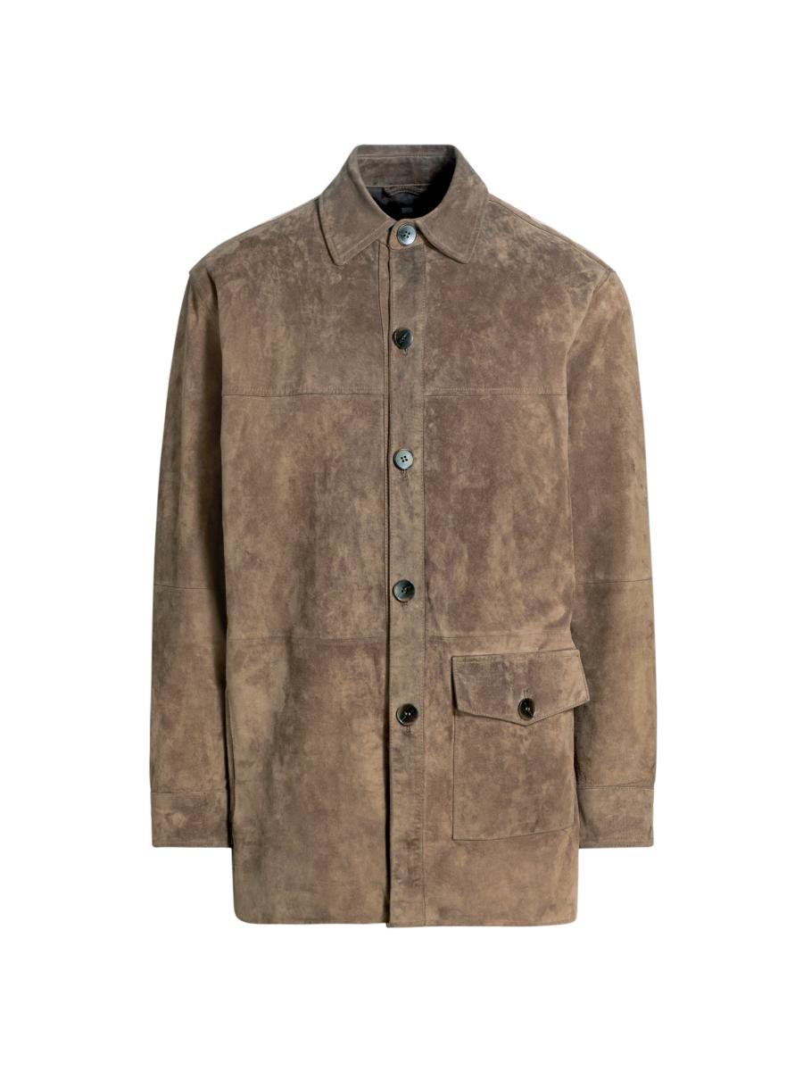 Shop Áwet Yoel Distressed Suede Jacket | Saks Fifth Avenue