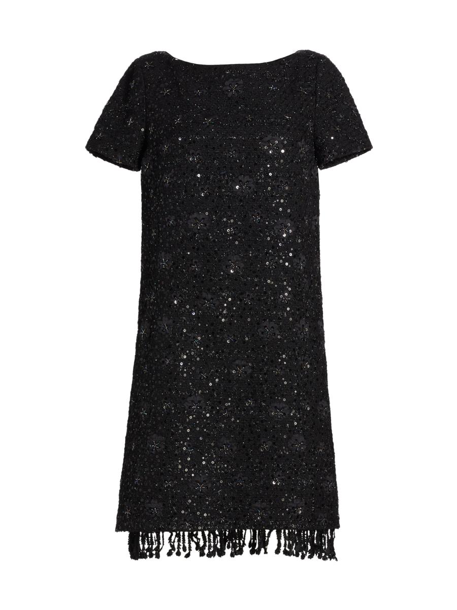 Talbot Runhof Beaded Tweed Shift Dress | Saks Fifth Avenue