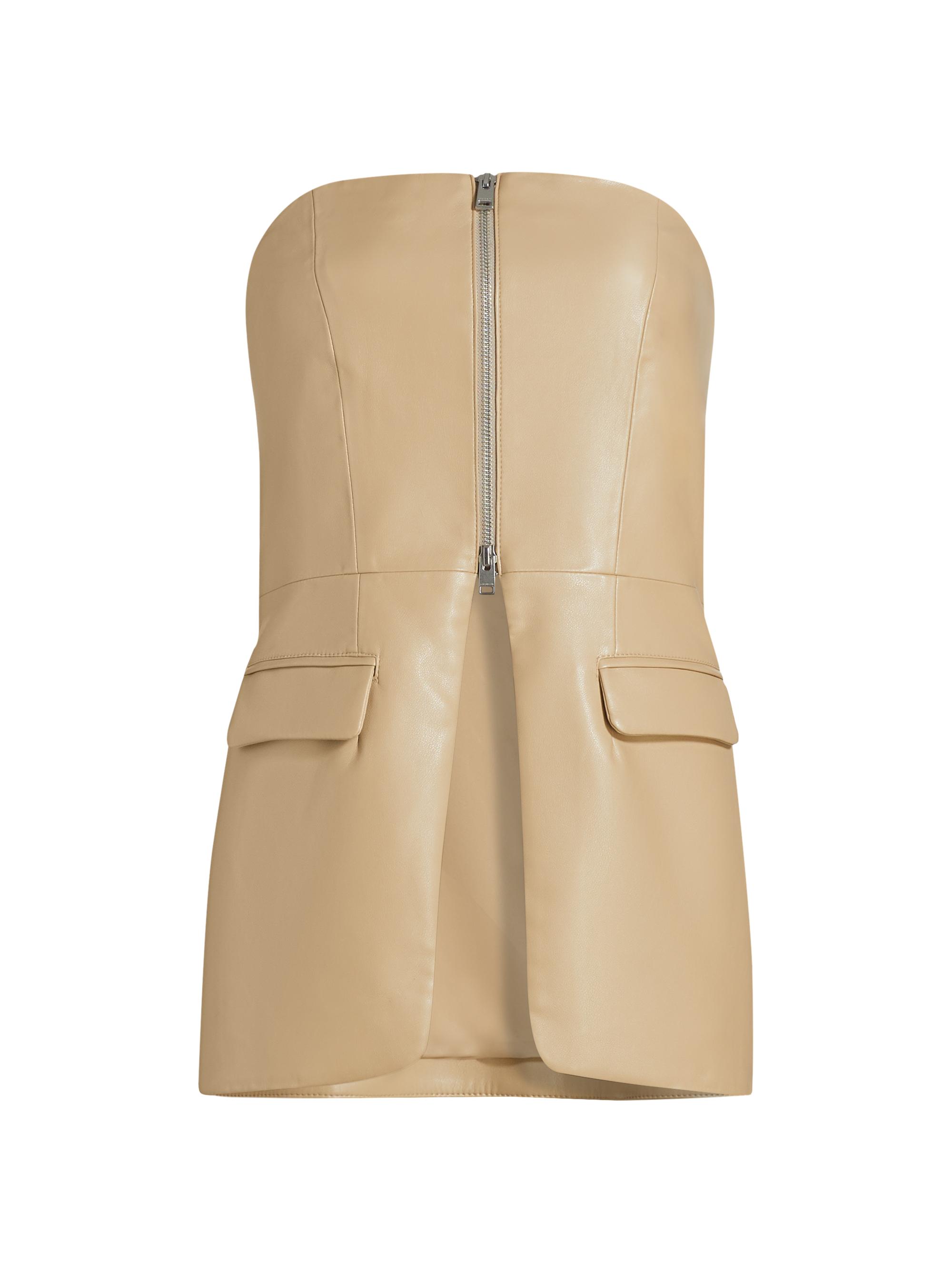 Lamarque Avani Faux-Leather Strapless Bustier Top | Saks Fifth Avenue