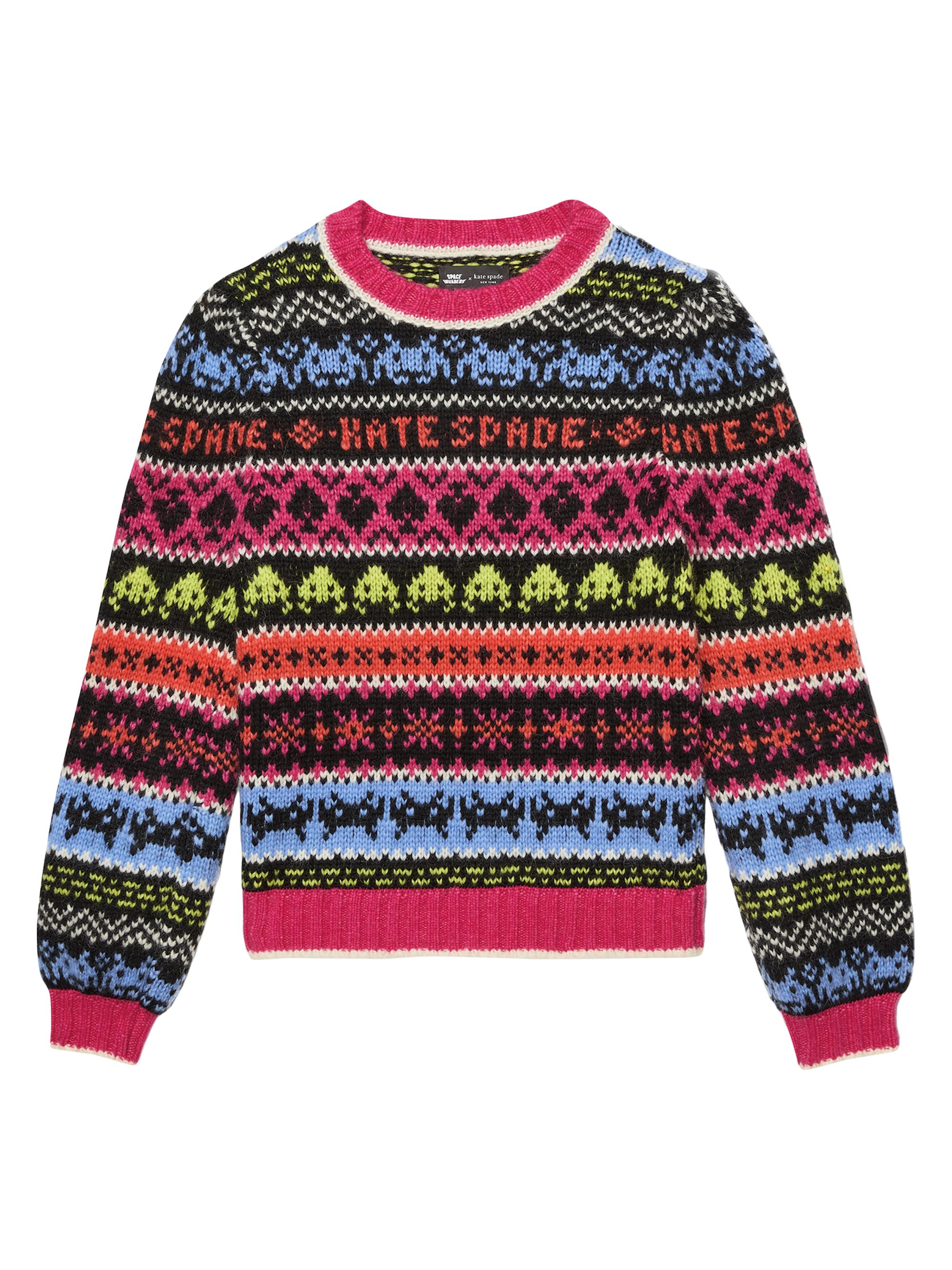 kate spade new york Mainline Space Invaders Fair Isle-Style Sweater ...