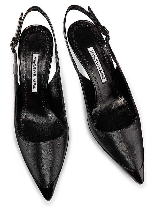 Shop Manolo Blahnik Telemaca 70MM Leather Slingback Pumps Shop Manolo Blahnik Telemaca 70MM Leather Slingback Pumps