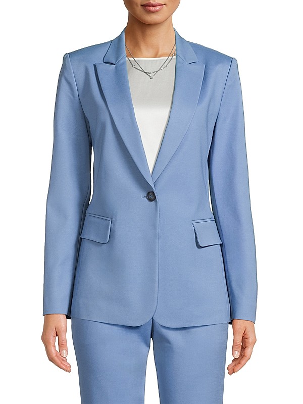 Shop Emporio Armani Cotton Couture Single-Button Blazer Shop Emporio Armani Cotton Couture Single-Button Blazer