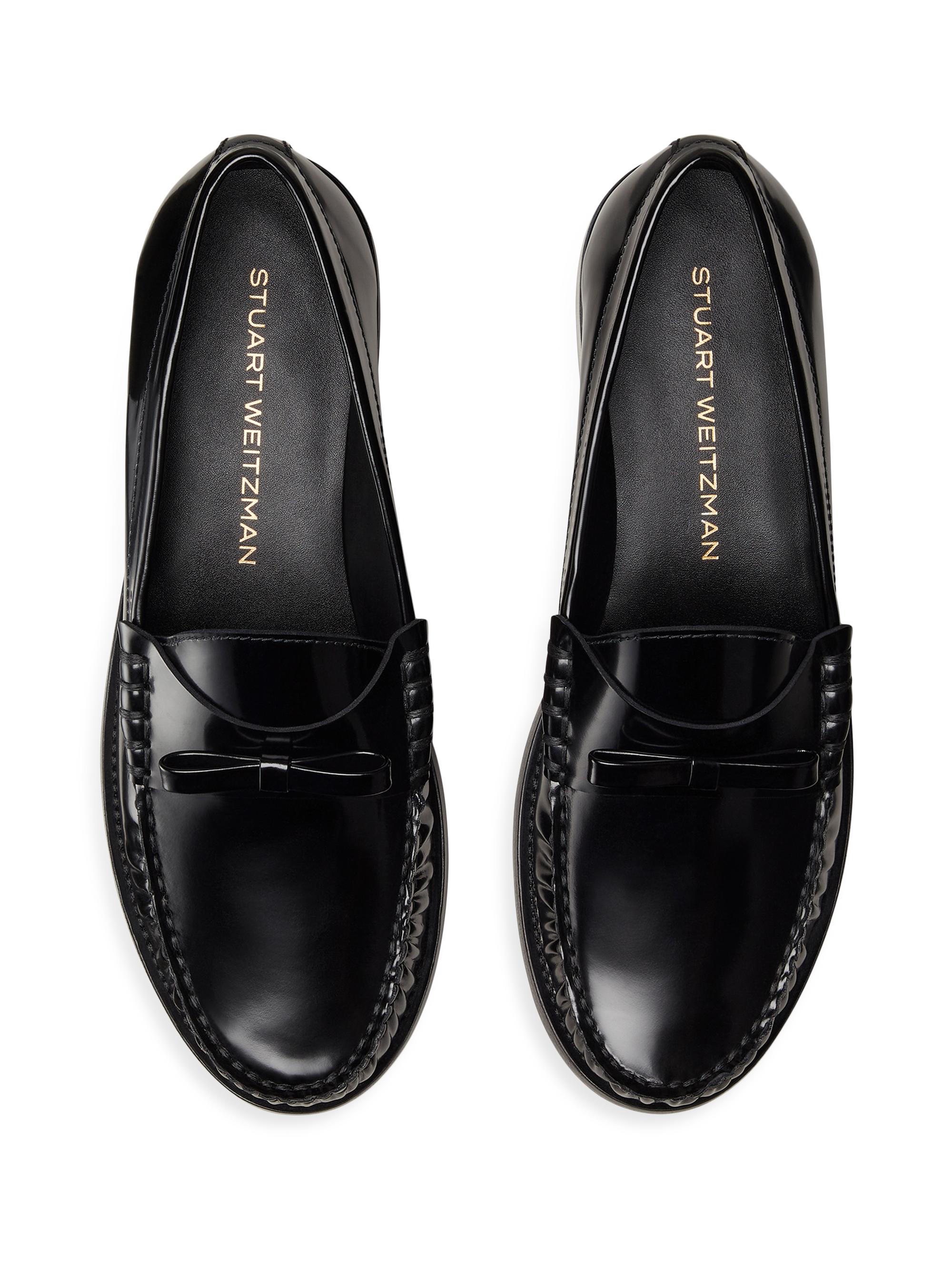 Stuart Weitzman Lottie Bow Leather Loafers | Saks Fifth Avenue
