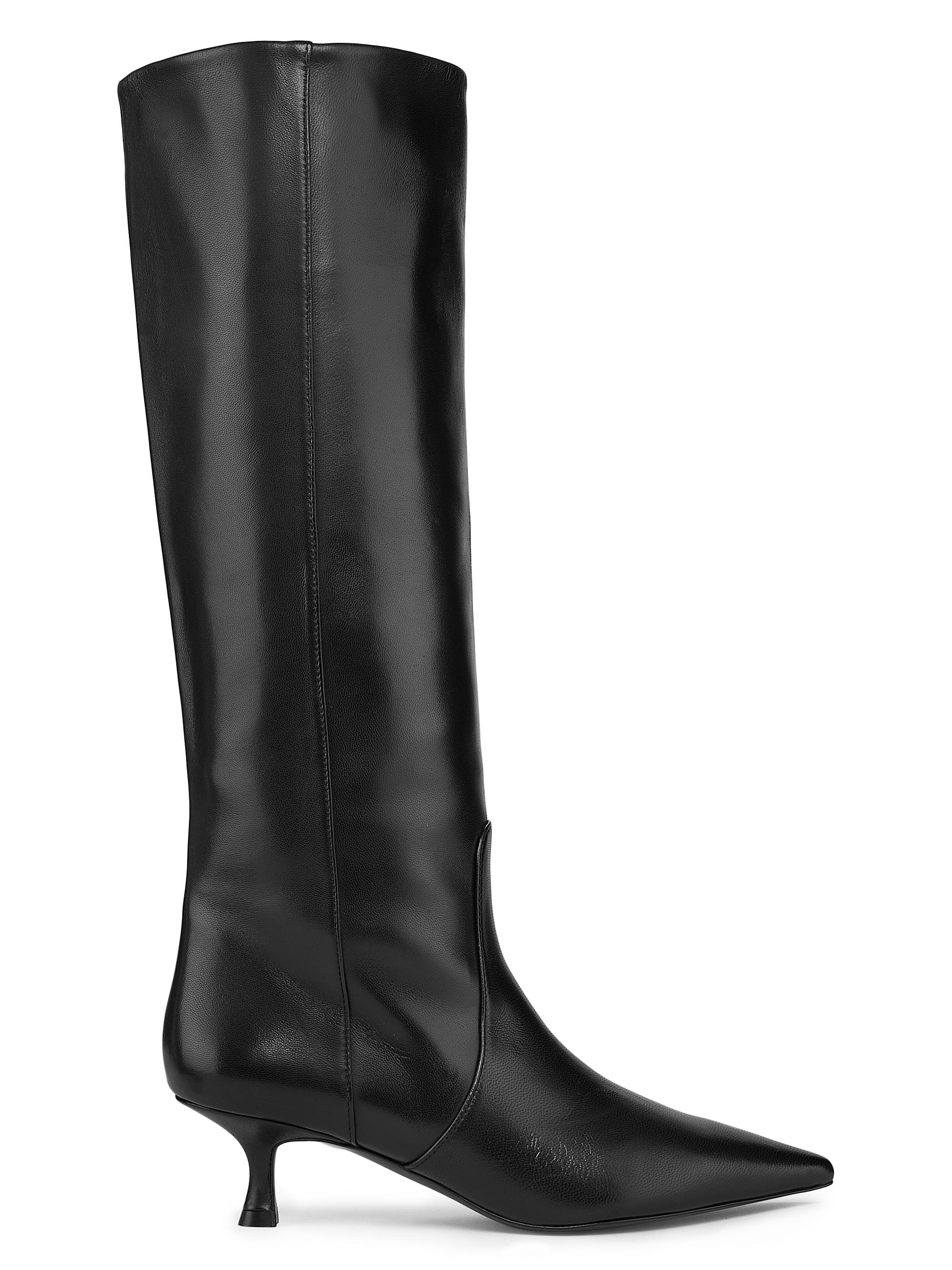 Stuart Weitzman Naomi 50MM Lacquered Leather Boots | Saks Fifth Avenue