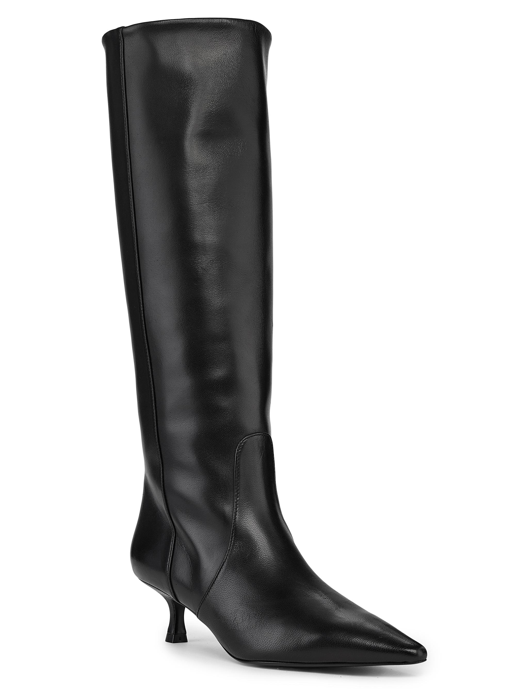 Stuart Weitzman Naomi 50MM Lacquered Leather Boots | Saks Fifth Avenue