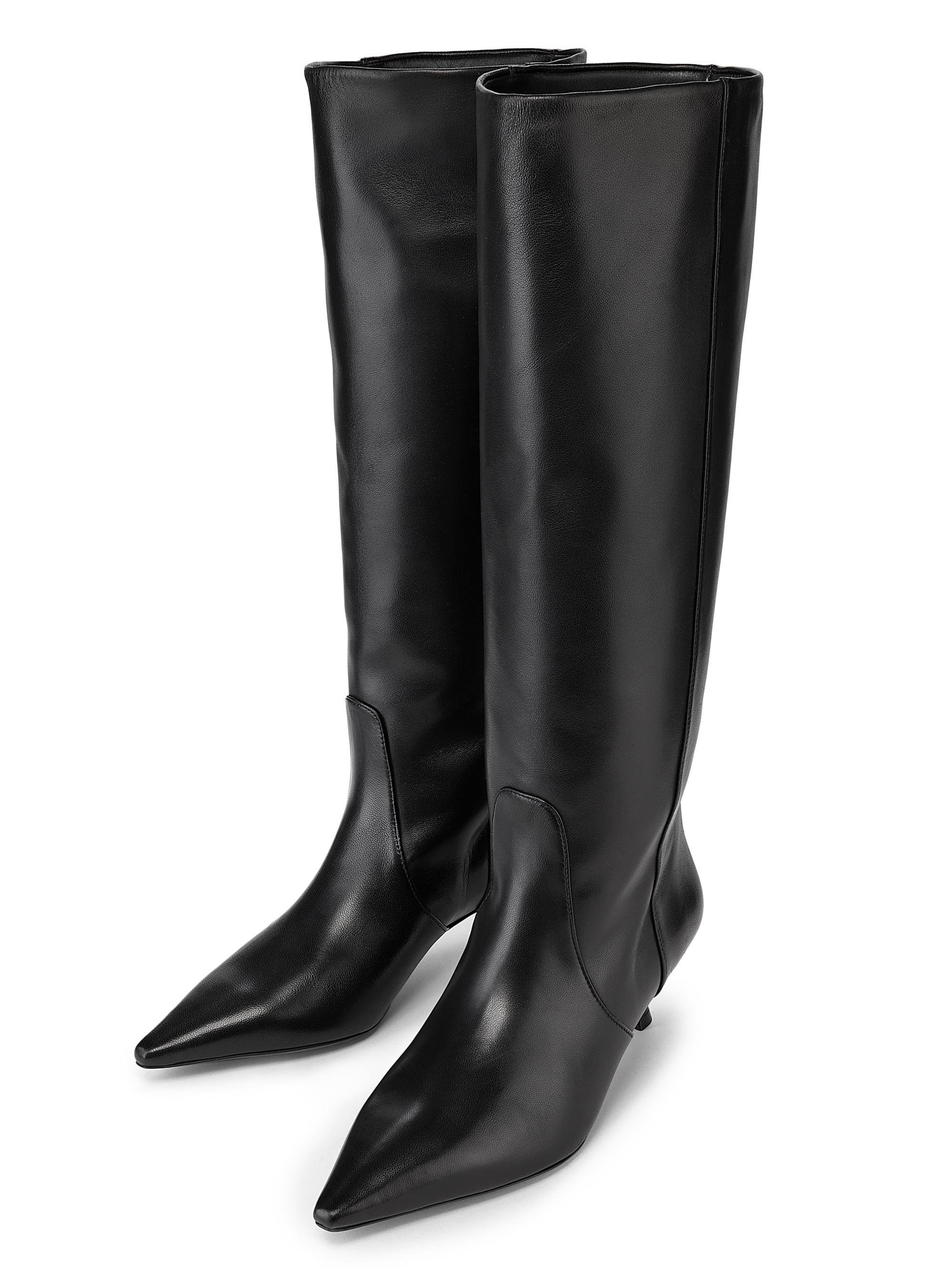 Shop Stuart Weitzman Naomi 50MM Lacquered Leather Boots | Saks Fifth Avenue