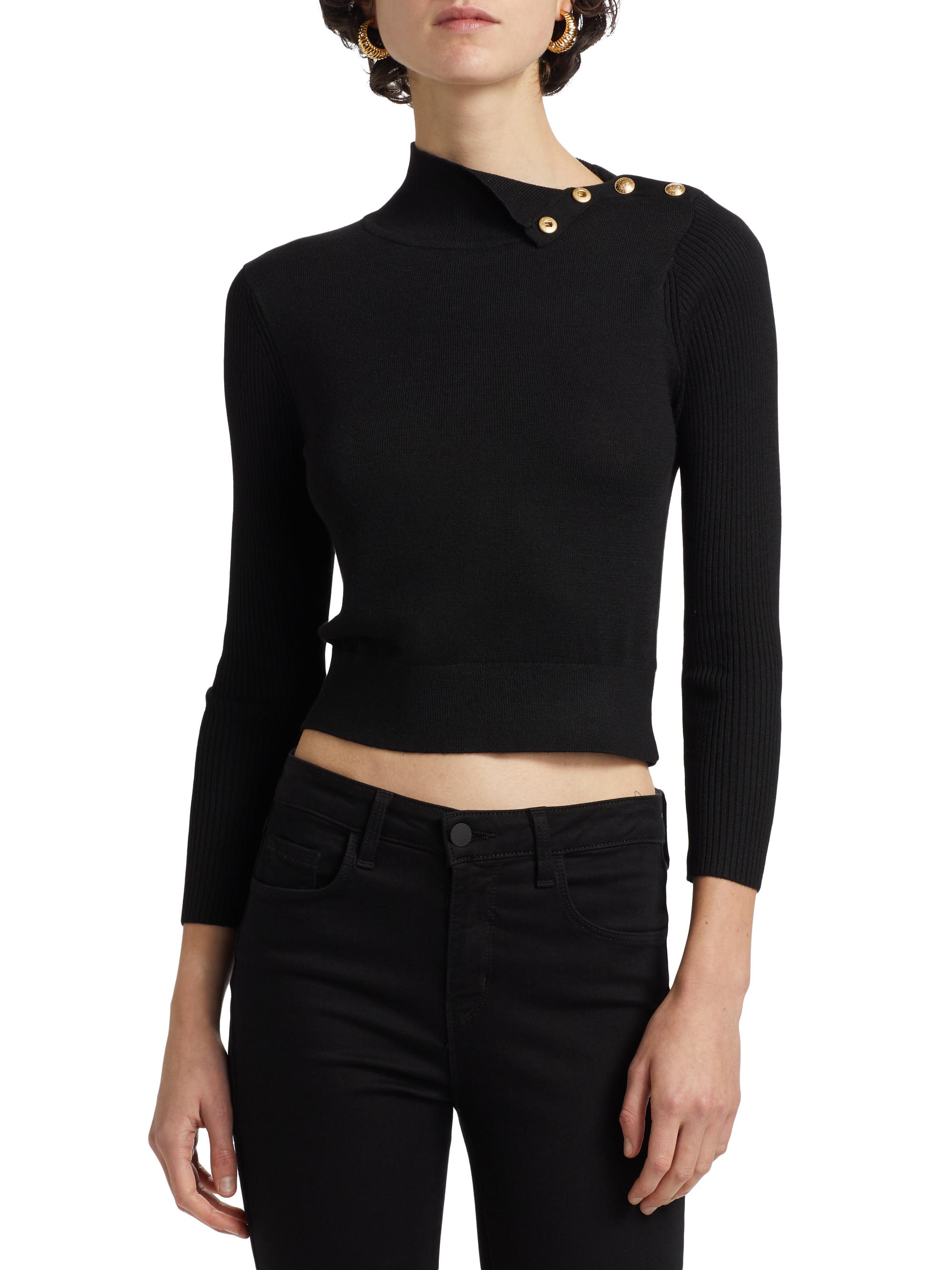 L'AGENCE Kamdyn Mock Turtleneck Top | Saks Fifth Avenue