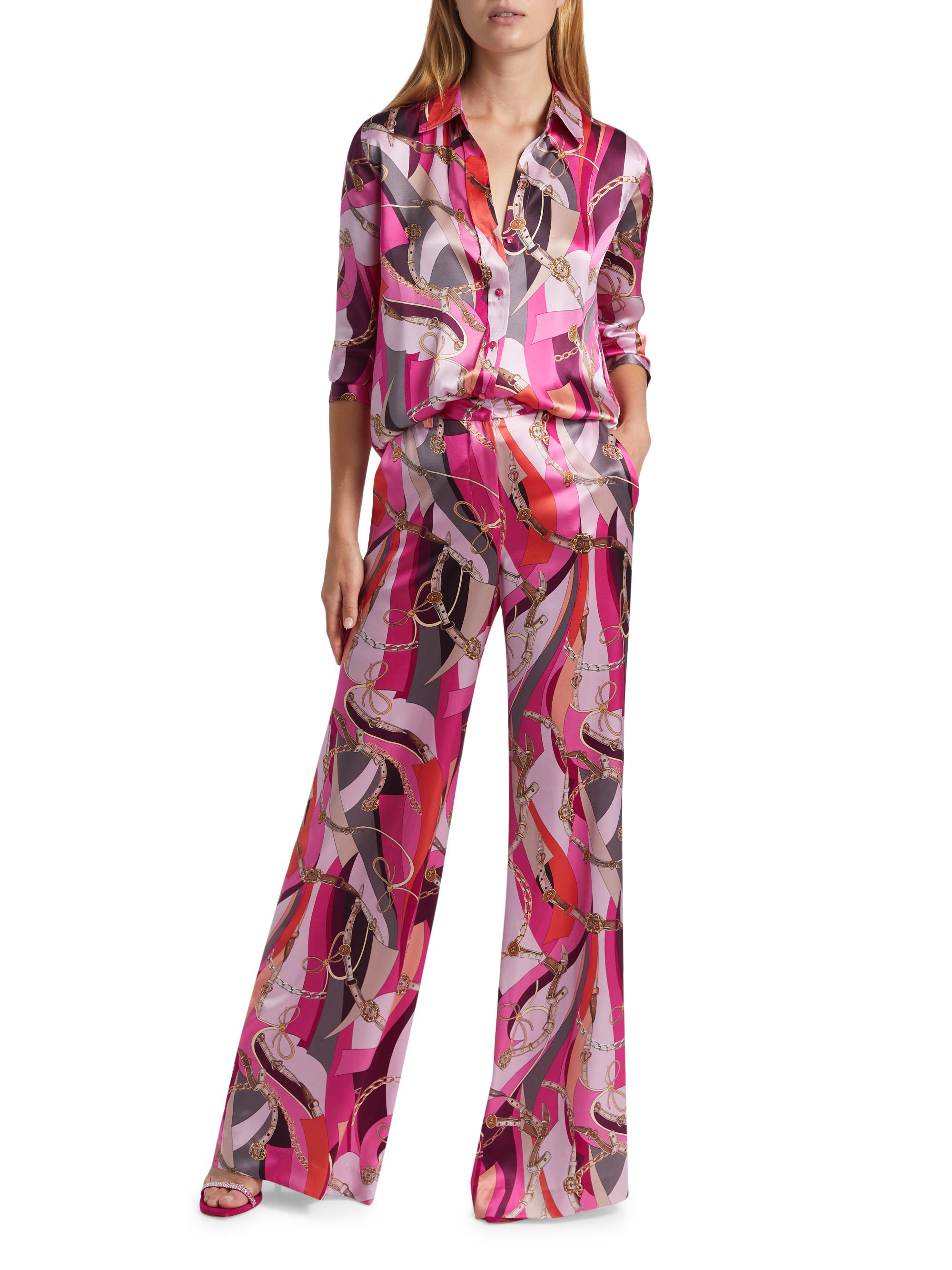 L'AGENCE Pilar Wide-Leg Silk Pants | Saks Fifth Avenue