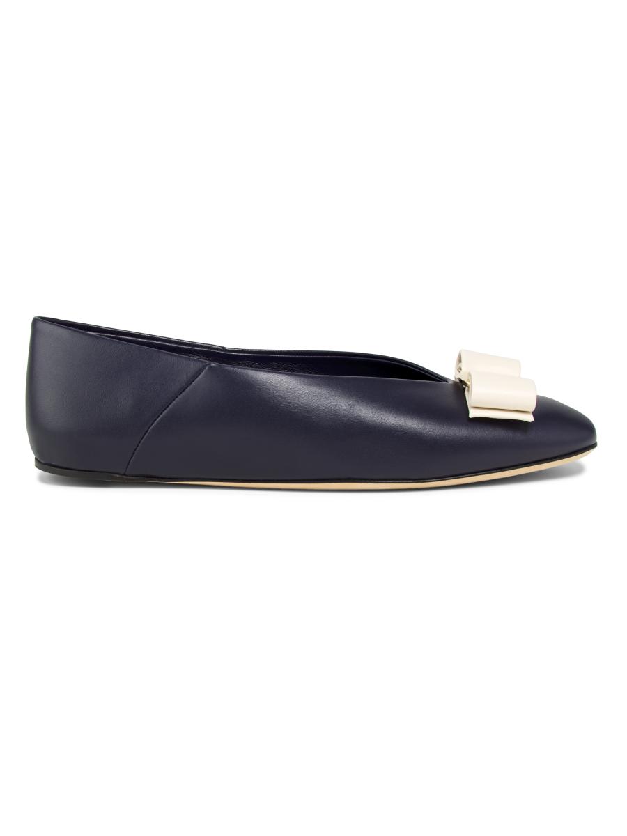 FERRAGAMO Vanna Leather Ballet Flats | Saks Fifth Avenue