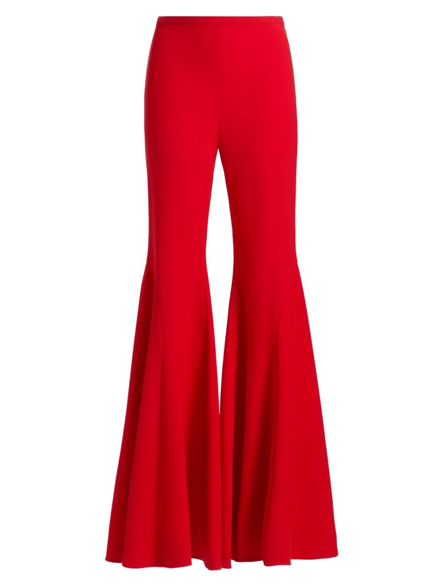 Sergio Hudson Bell Bottom Crepe Wool-Blend Trousers | Saks Fifth Avenue