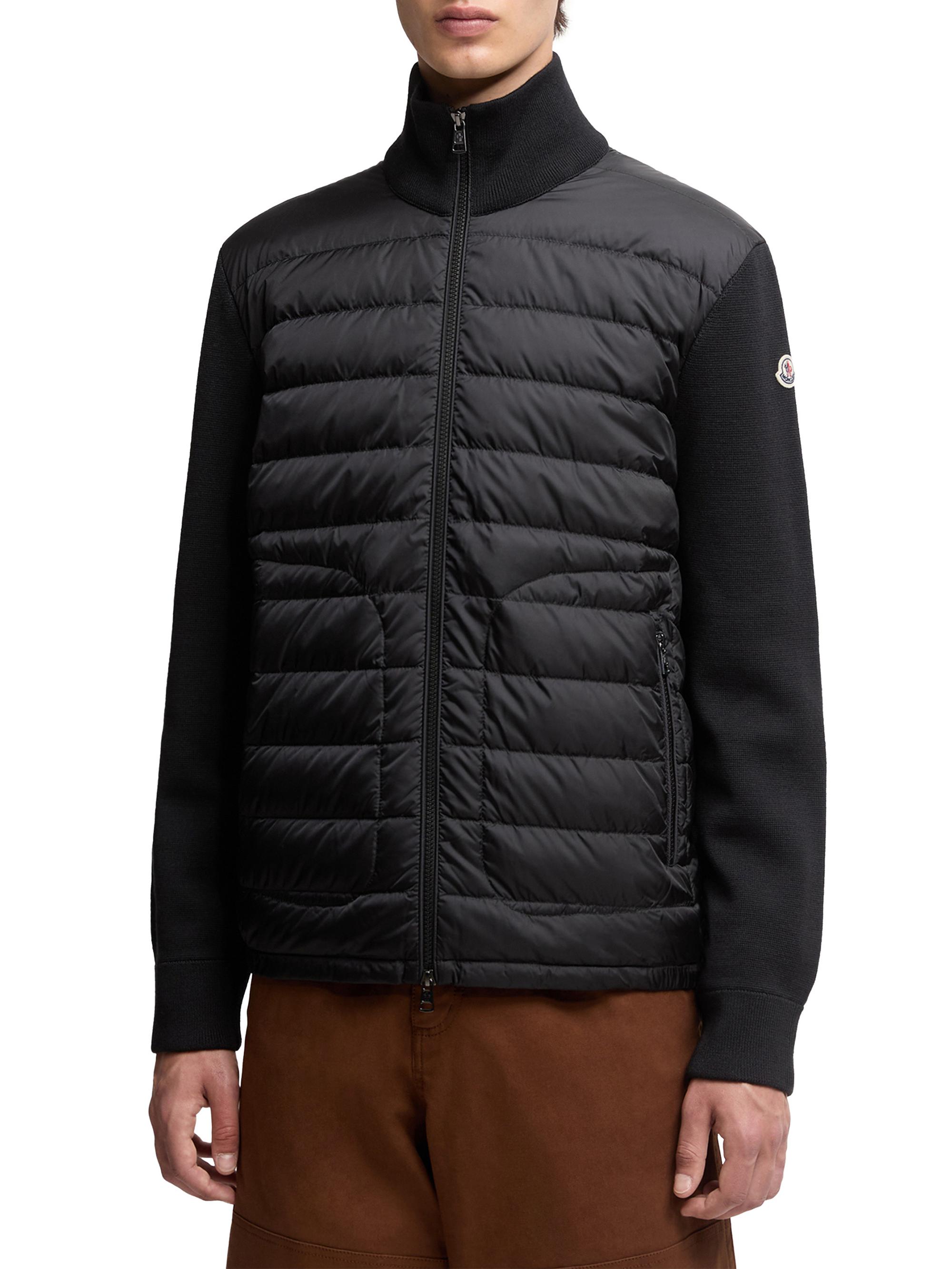 Moncler Padded Wool Down Cardigan | Saks Fifth Avenue