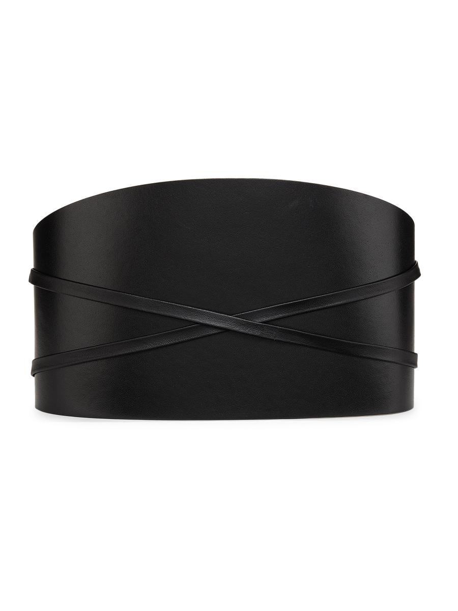 Déhanche Undone Leather Corset Belt | Saks Fifth Avenue