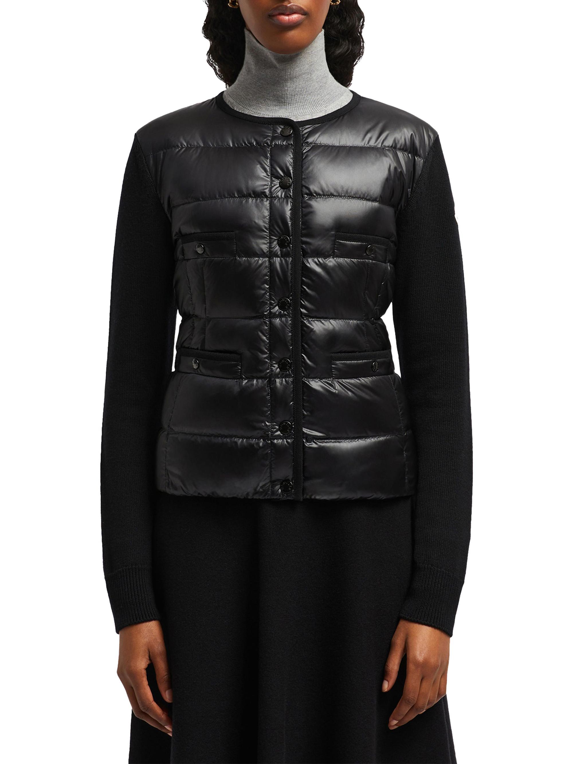 Moncler Snap Front Down Knit Cardigan | Saks Fifth Avenue